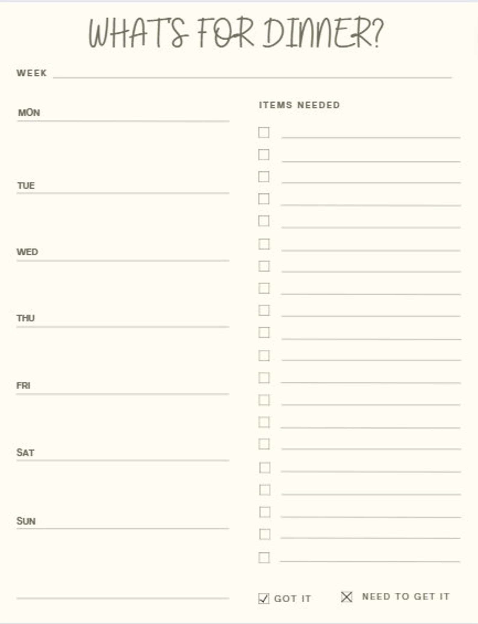 Printable Meal Plan Planner Easy Instant Download Meal Plan Food ...