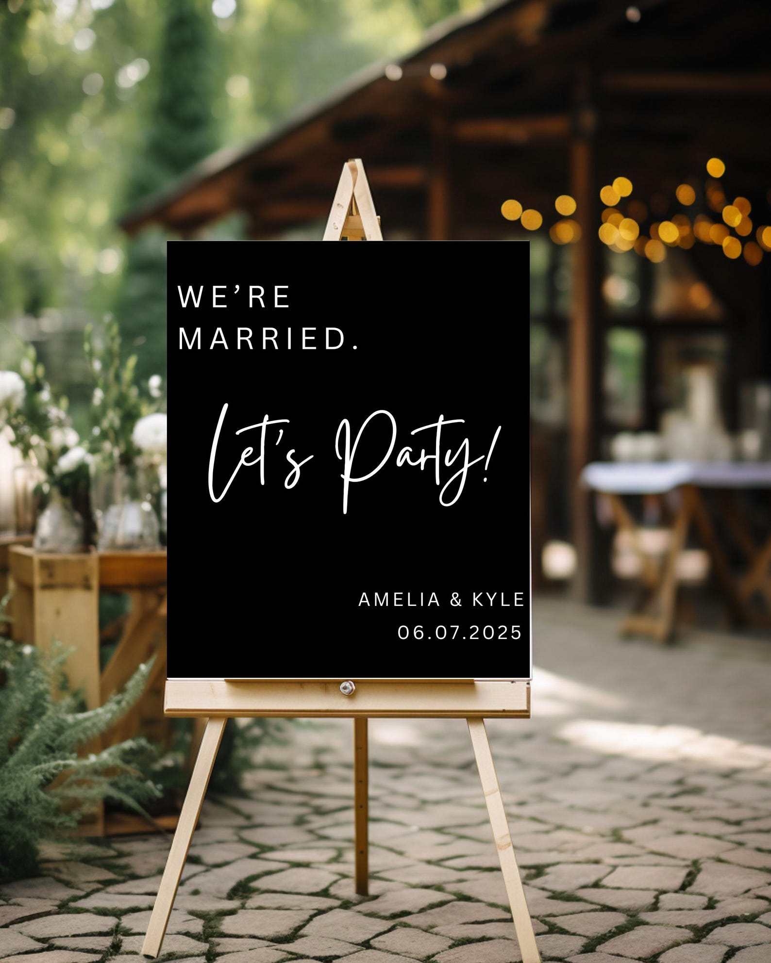 We're Married, Lets Party Sign | Wedding Sign | Acrylic Wedding Sign ...