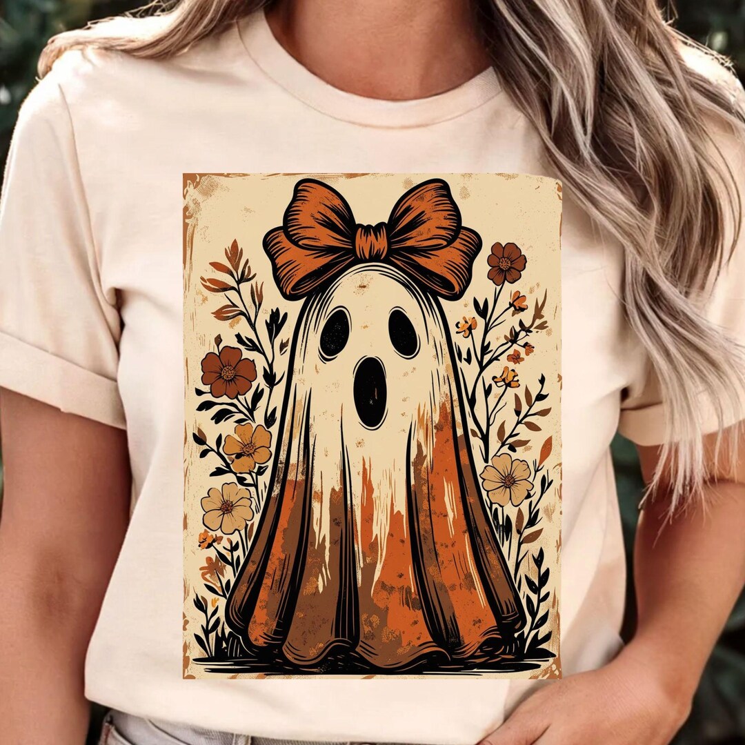 Ghost Boho Floral Png, Fall Vibes Png, Fall Ghost Sublimation Png ...