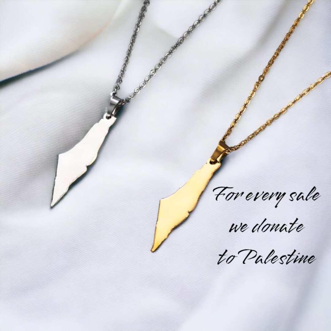 Palestine Support Pendant Necklace Palestine Map Necklace Solidarity ...