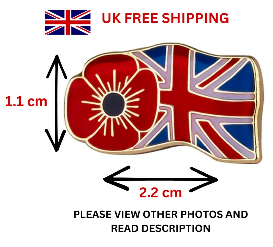 Union Flag Poppy Pin Badge - Etsy