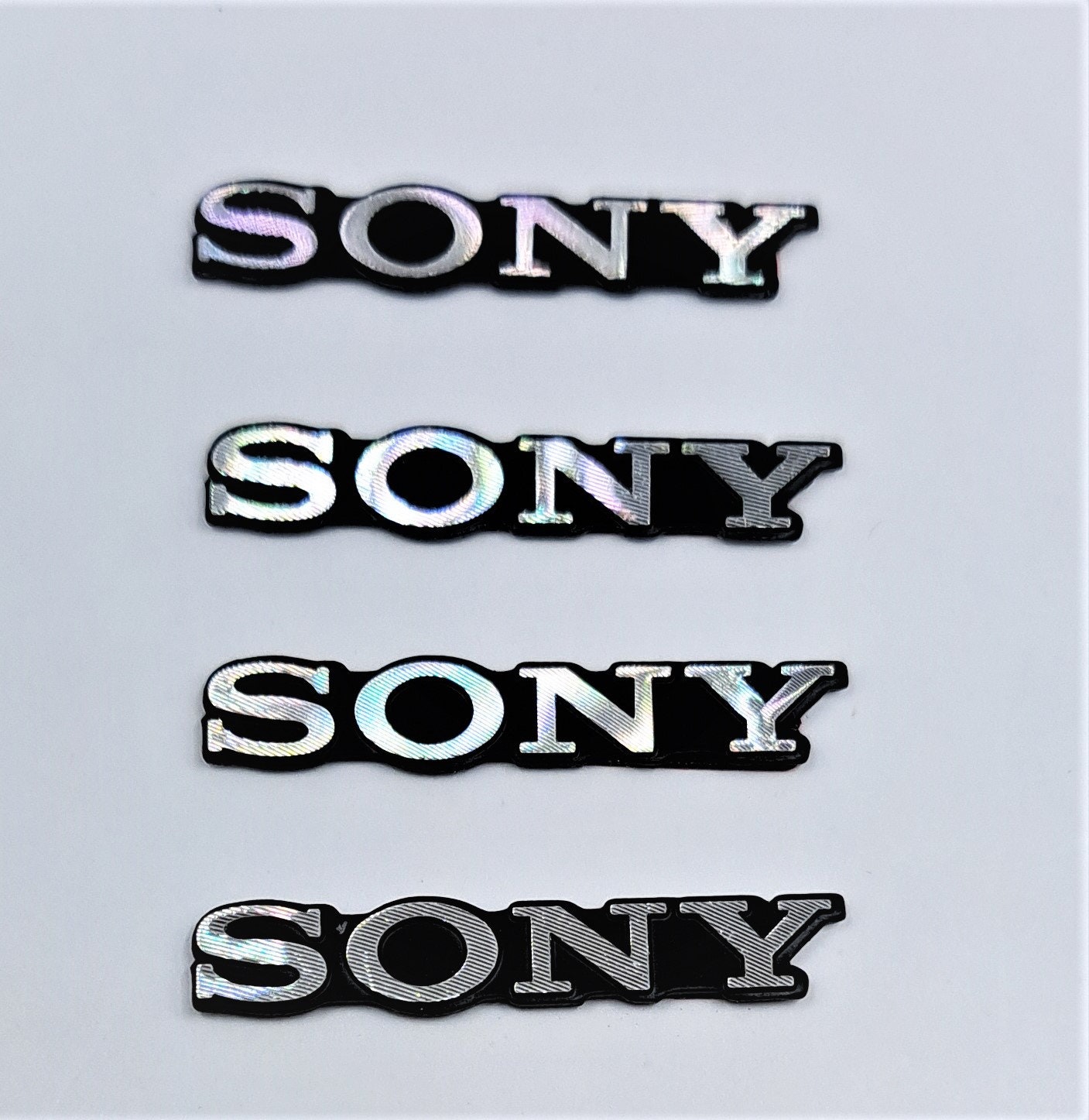 4 X SONY Speaker Sticker Emblem Brushed Aluminium 3D Badge Logo Car ...