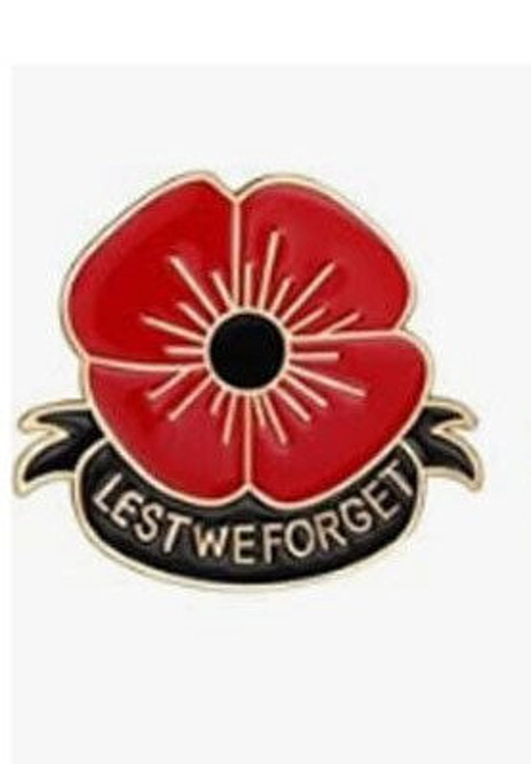 Lest We Forget Poppy Metal Pin Badge - Etsy Canada