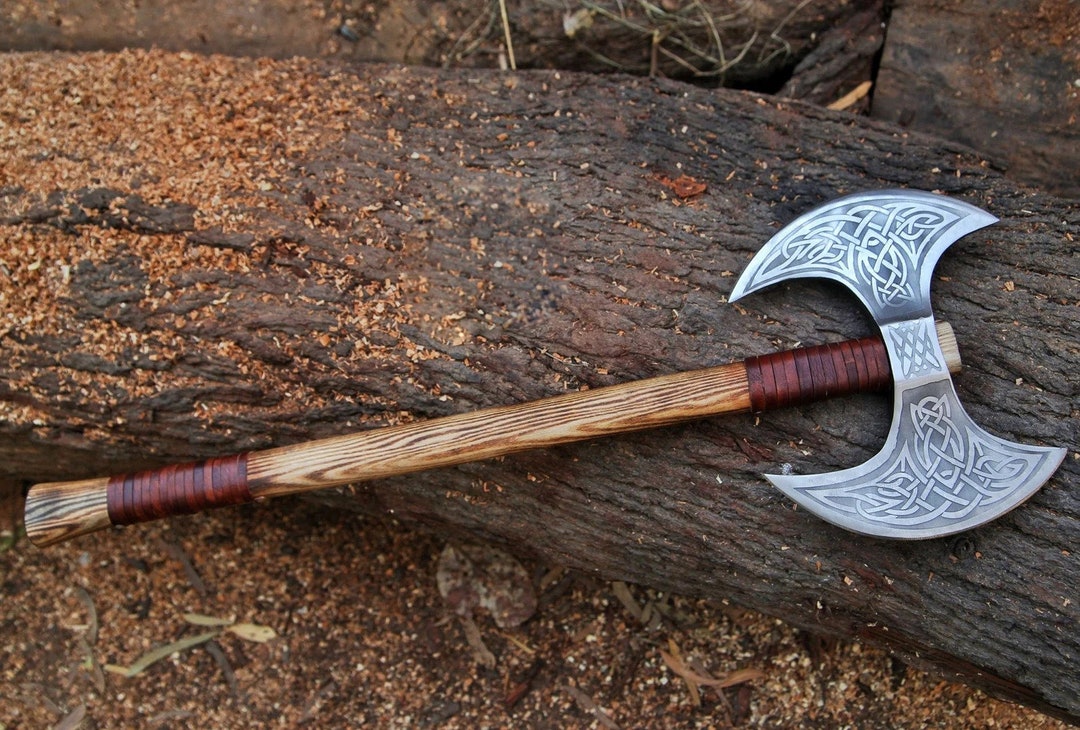 Double Headed Vikings Axe, Battle Axe, Forged Axe, Hand Forged Axe, Axe ...