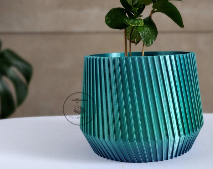 Rainbow Flower Pot for Modern House, Colorful Blue Ocean Home Decor ...