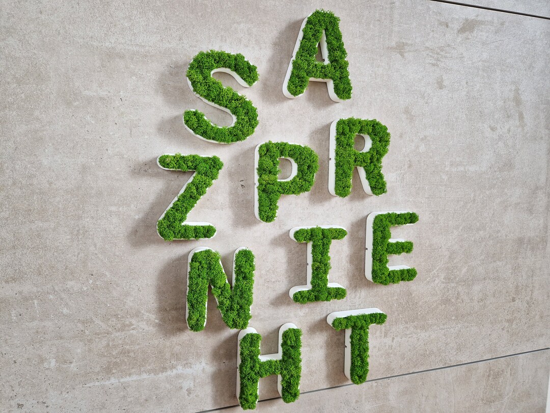 Unique 3D Printed Letters Filled With Moss, Personalised Alphabet Plant ...