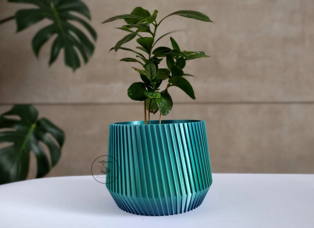 Rainbow Flower Pot for Modern House, Colorful Blue Ocean Home Decor ...
