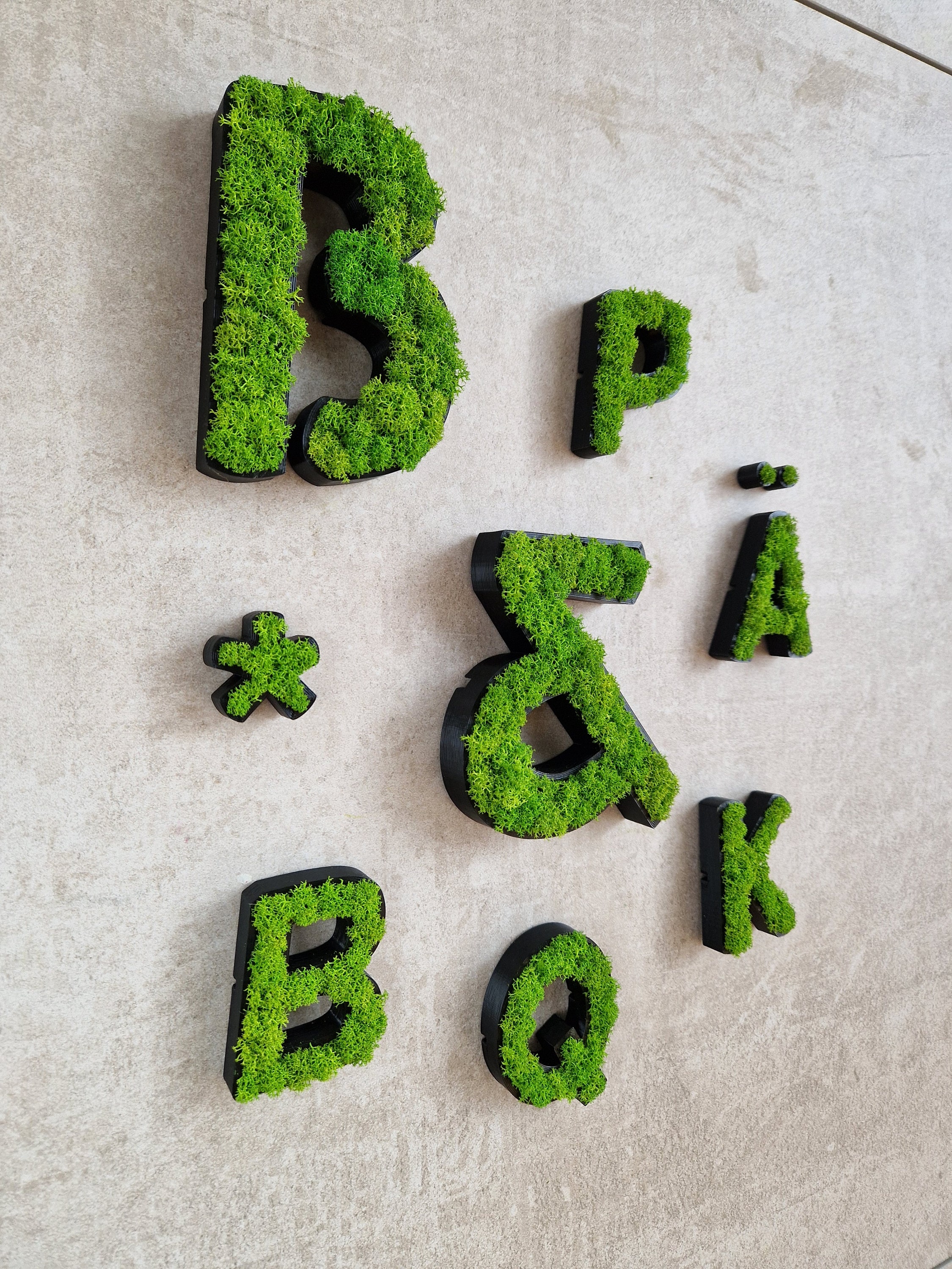 Custom 3D Printed Letters With Green Preserved Moss – Personalized ...