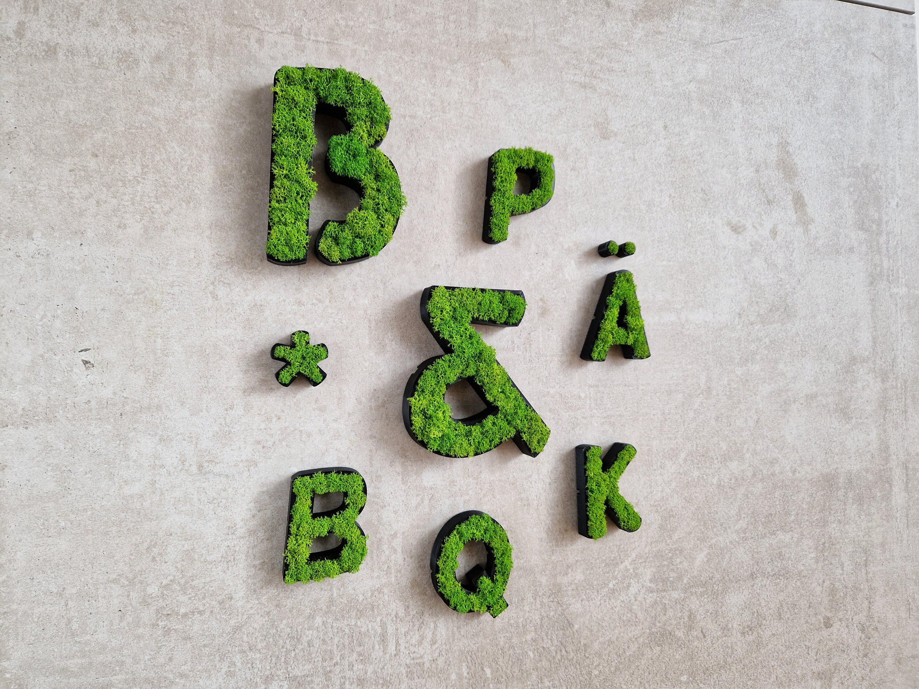 Custom 3D Printed Letters With Green Preserved Moss – Personalized ...