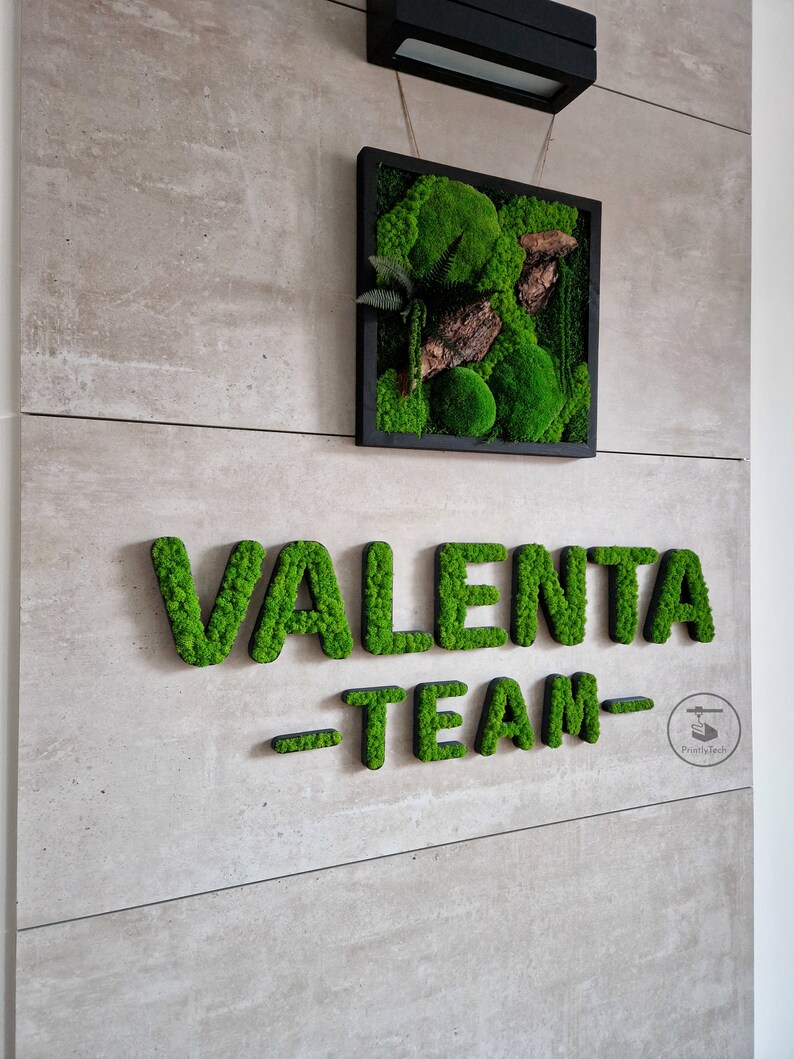 Personalized 3D Printed Moss Letter, Office Greenery Decor - Etsy