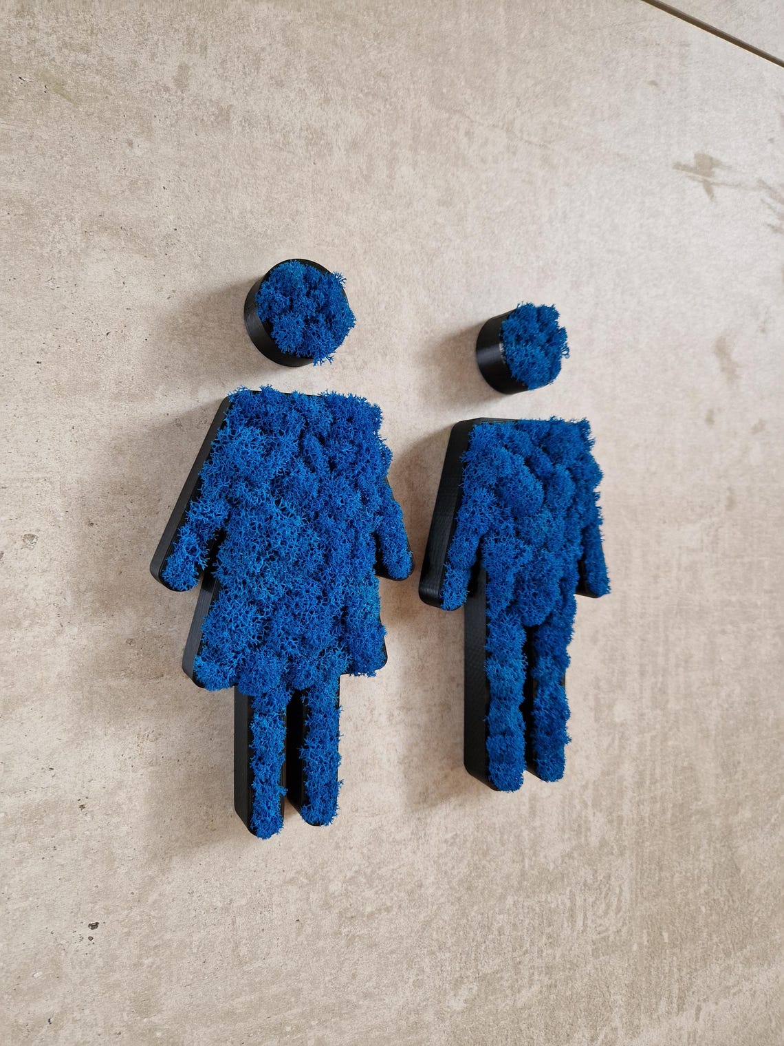Modern 3D Printed Restaurant Toilet Door Sign, Moss Restroom Sign ...