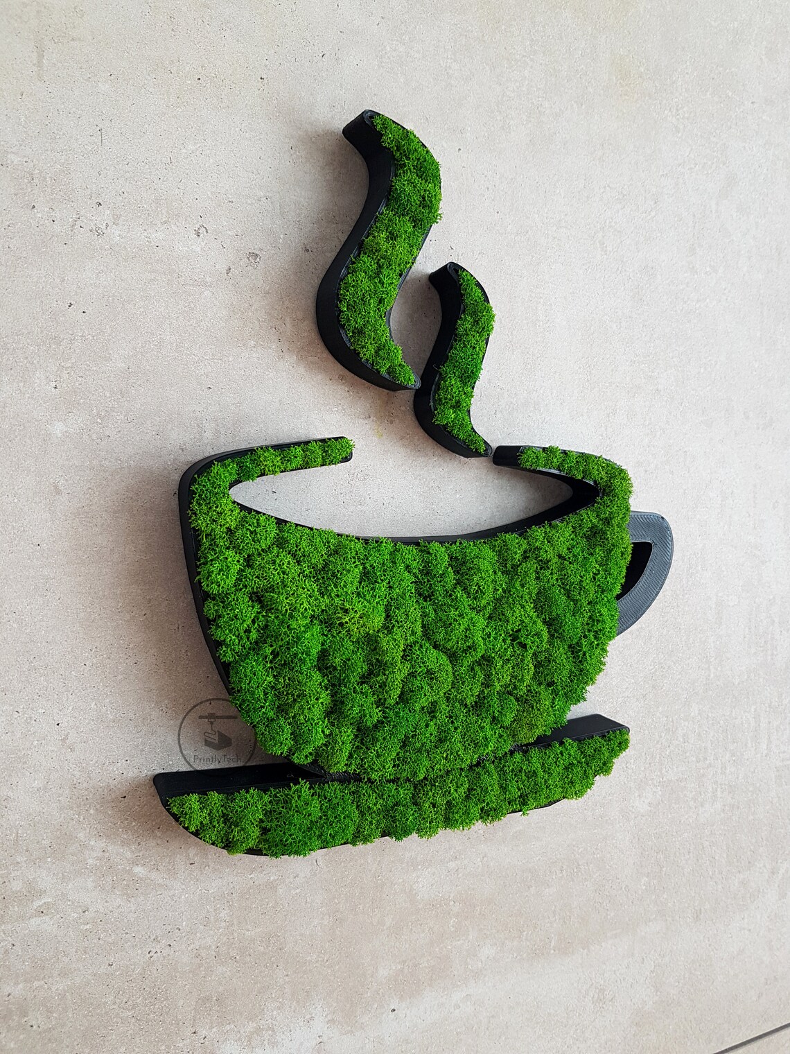Cup of Coffee Filled With Moss, Coffe Cup Wall Decoration, Coffee Bar ...