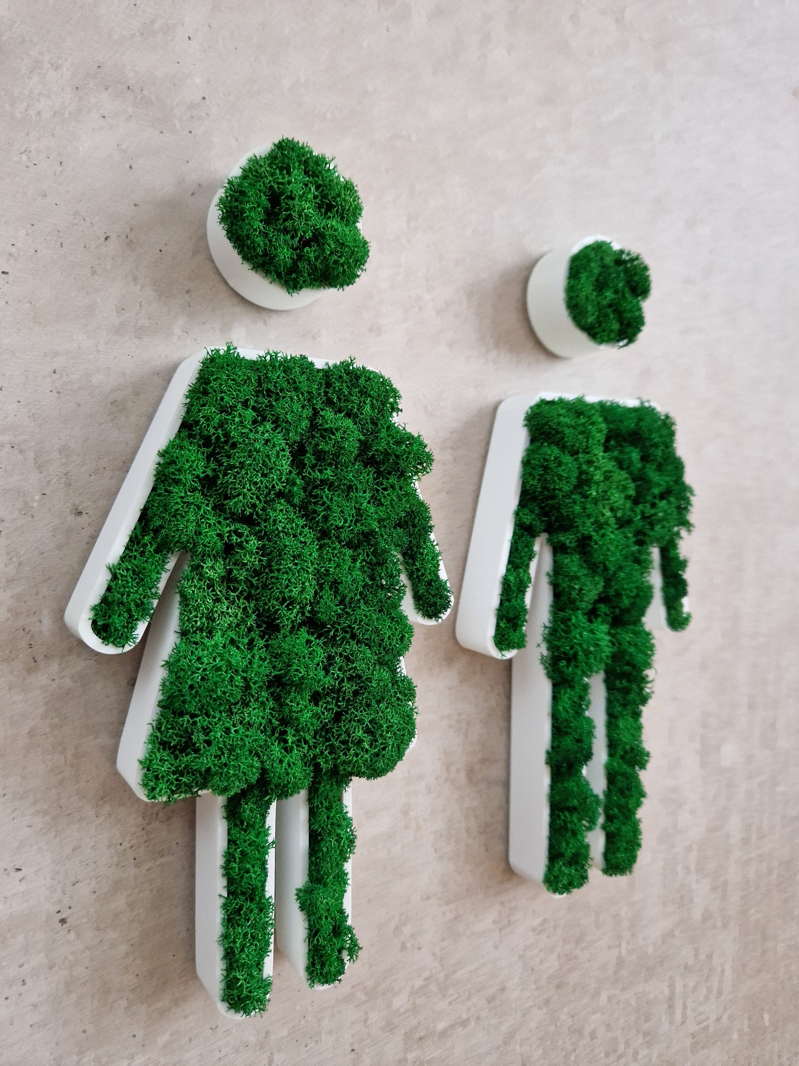 Modern 3D Printed Restaurant Toilet Door Sign, Moss Restroom Sign ...