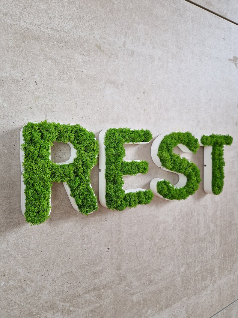 Unique 3D Printed Letters Filled With Moss, Personalised Alphabet Plant ...