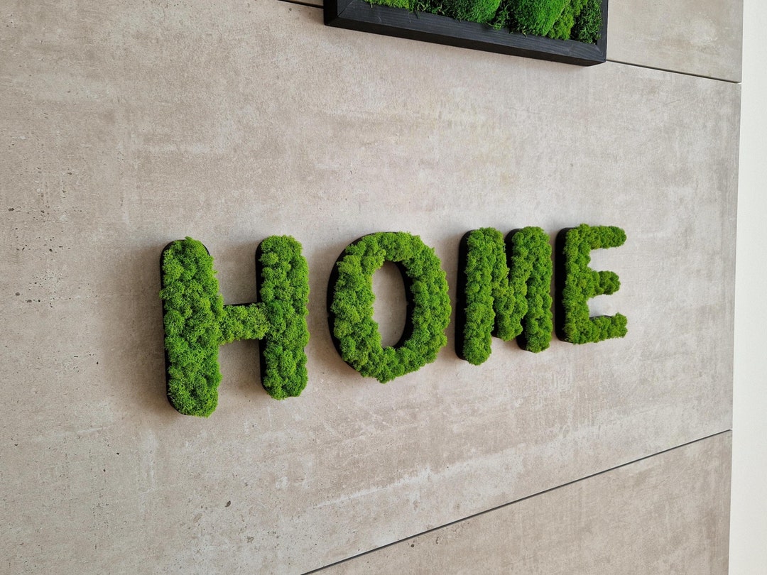 3D Preserved Moss Letters "home" Wall Art – Personalized Natural Decor ...
