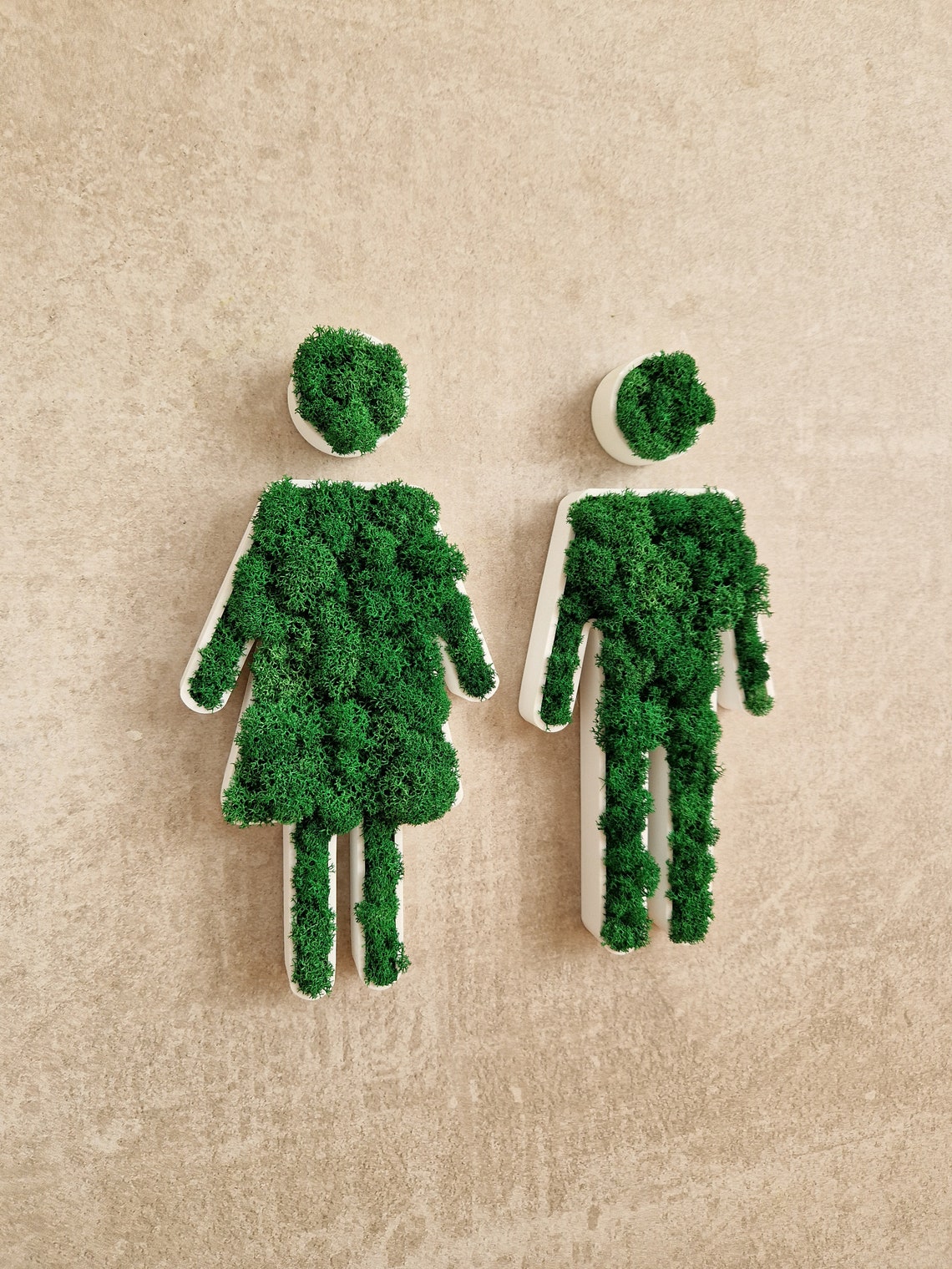 Modern 3D Printed Restaurant Toilet Door Sign, Moss Restroom Sign ...