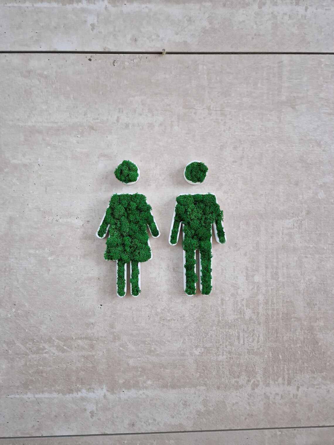 Modern 3D Printed Restaurant Toilet Door Sign, Moss Restroom Sign ...