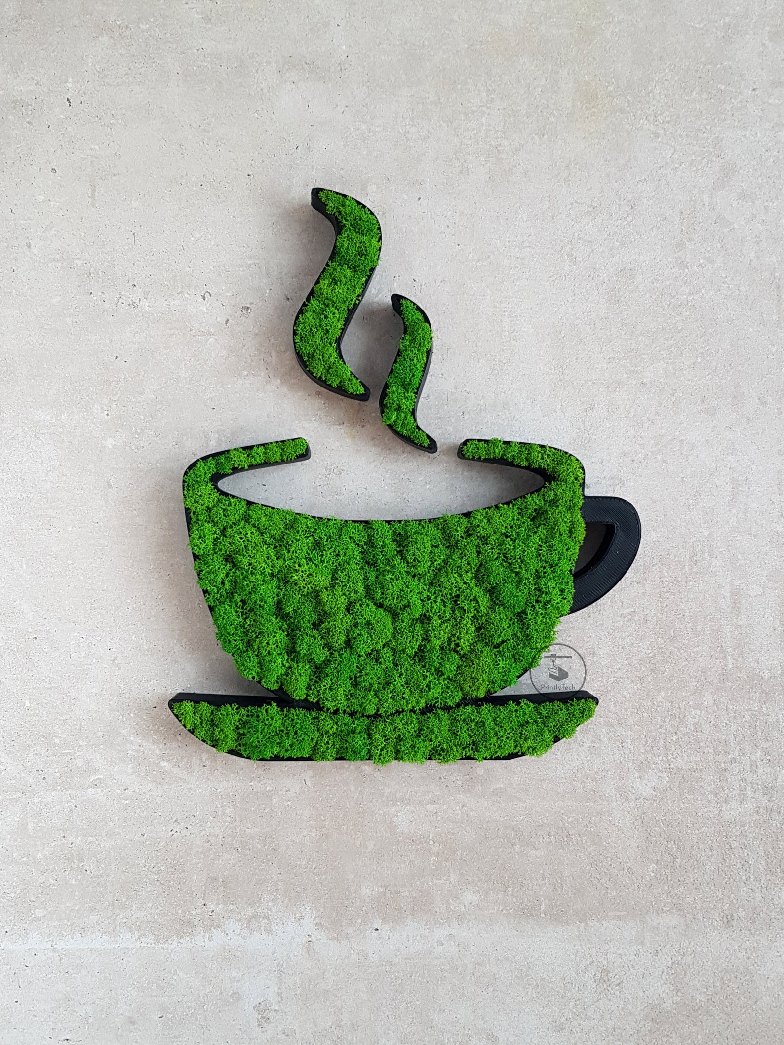 Cup of Coffee Filled With Moss, Coffe Cup Wall Decoration, Coffee Bar ...
