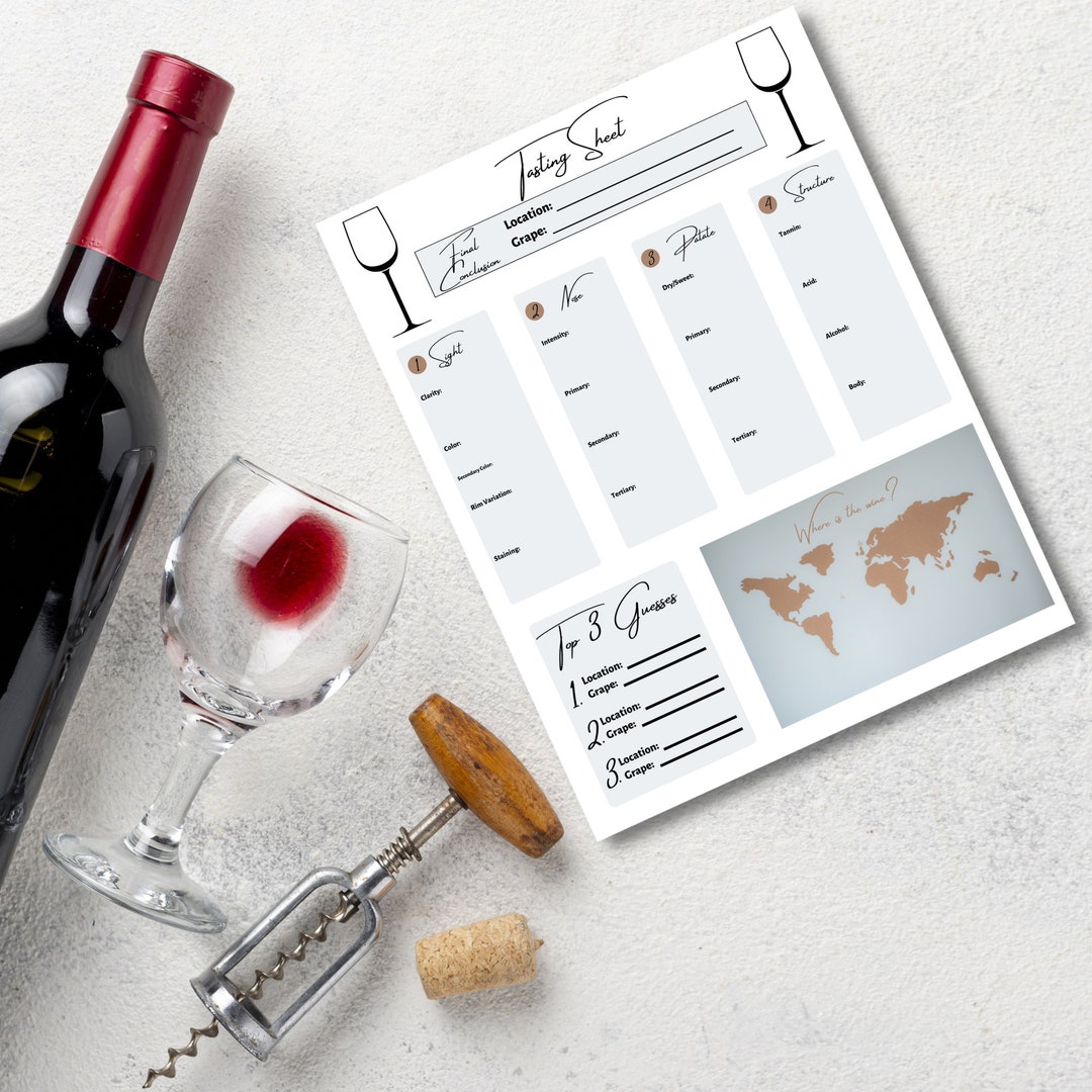 Wine Tasting Page for Beginners - Etsy