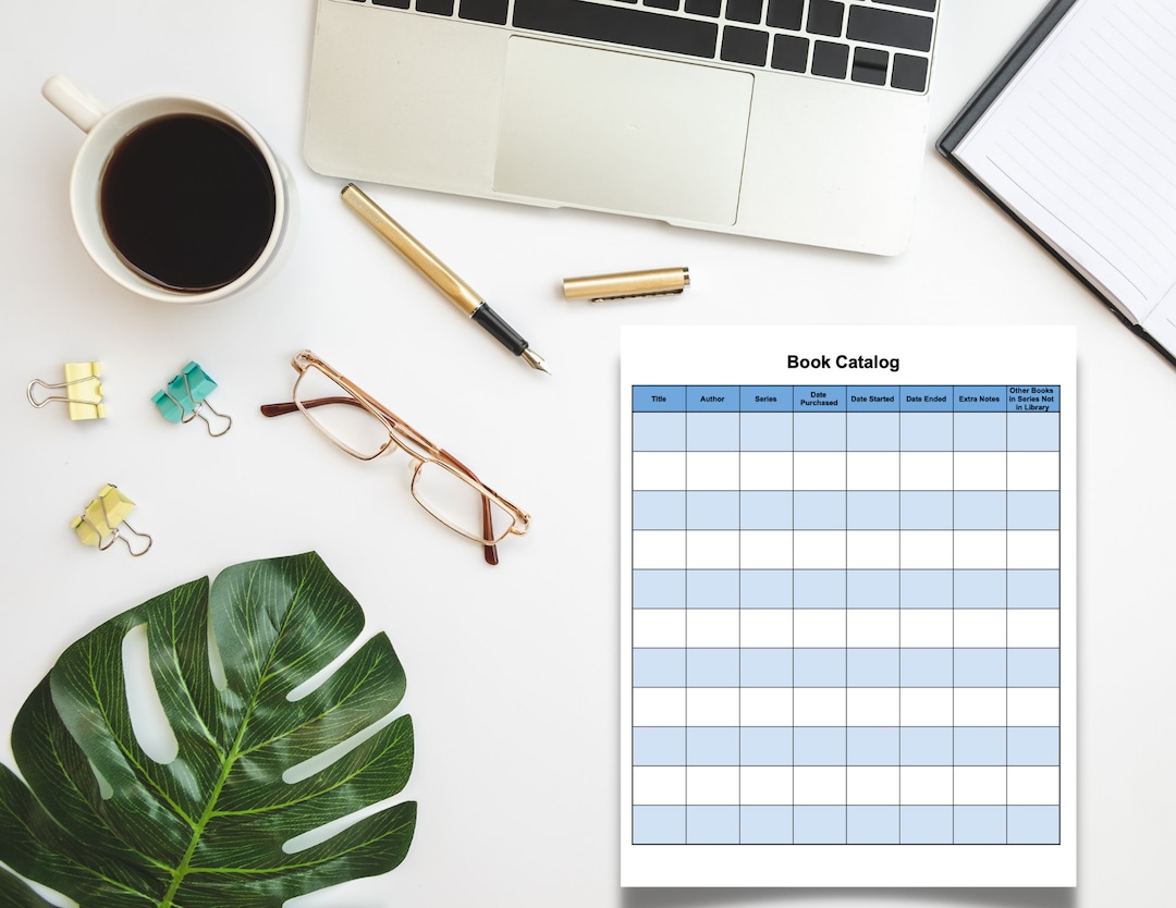 Book Catalog Printable - Etsy