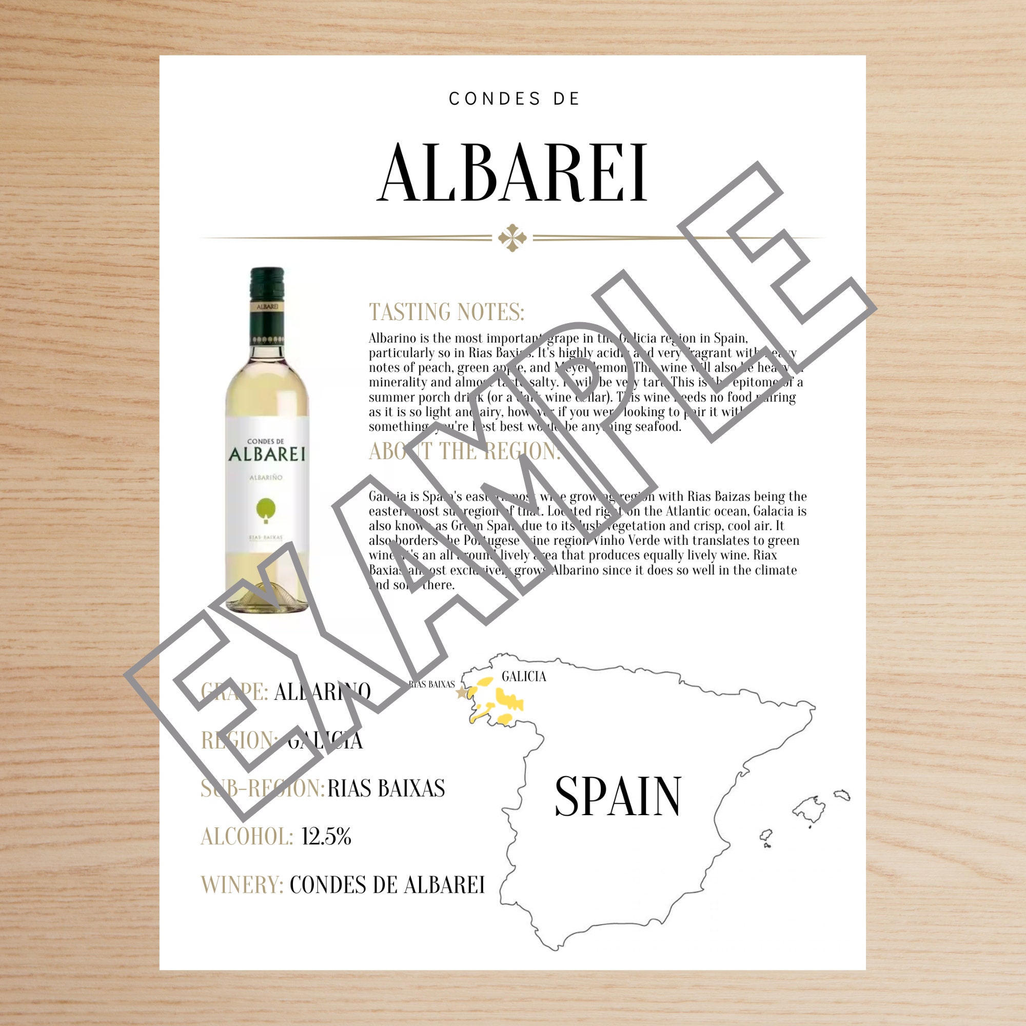 Customized Wine Tech Sheets - Etsy