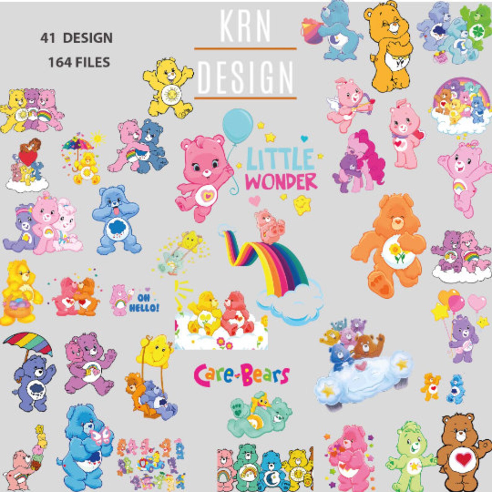 Cute Care Bears Cartoon SVG-PNG-PDF Layered Files - Etsy
