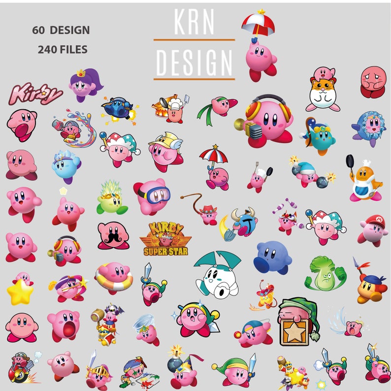 Kirby Game Package -SVG-PNG-PDF Files for Cricut - Etsy