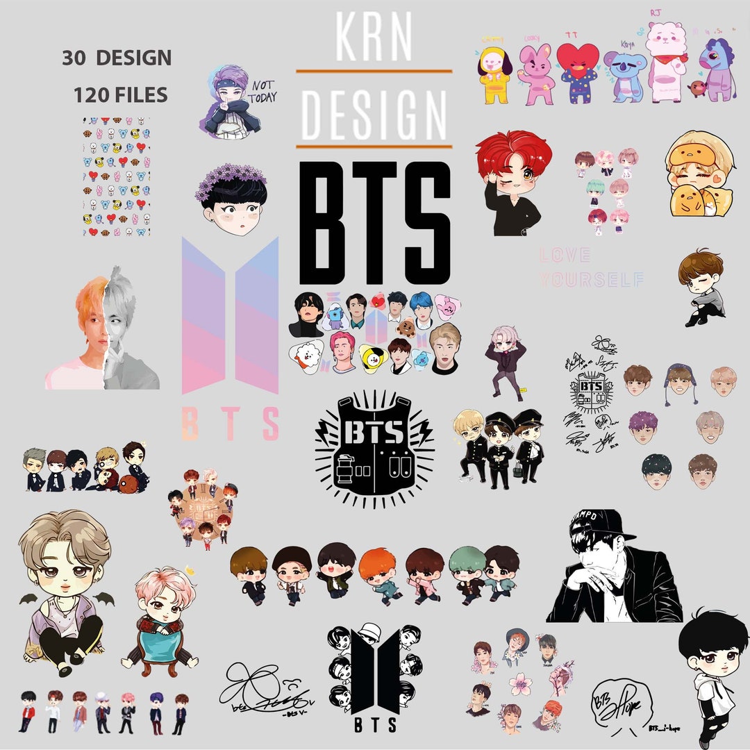 Bts K-pop Music Group Package -PNG-PDF-SVG Files for Cricut - Etsy