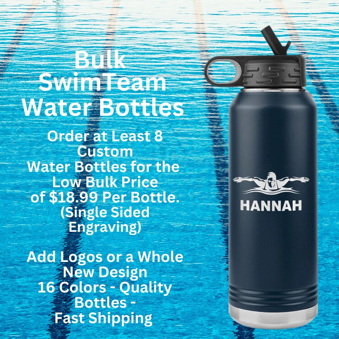 Personalized Swim Team Water Bottle, Swim Coach Water Bottle With Name ...