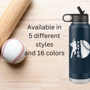 Personalized Baseball Water Bottle, Baseball Player Water Bottle ...