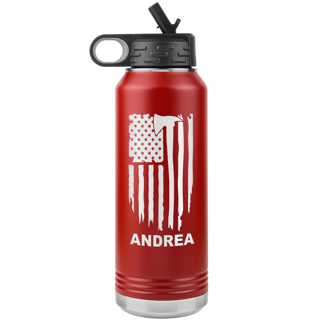 Personalized Firefighter Water Bottle / Tumbler Gift for Firefighter ...