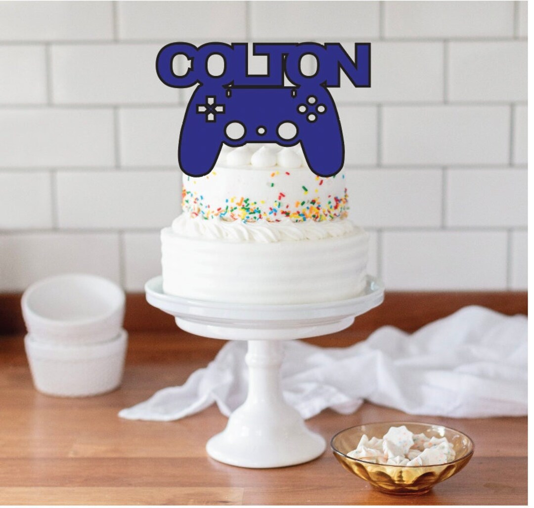 Gamer Cake Topper / Game Controller Cake Decoration With Name / Gamer ...