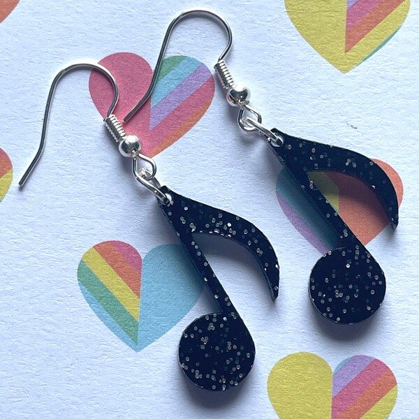 Music Note Earrings - Etsy
