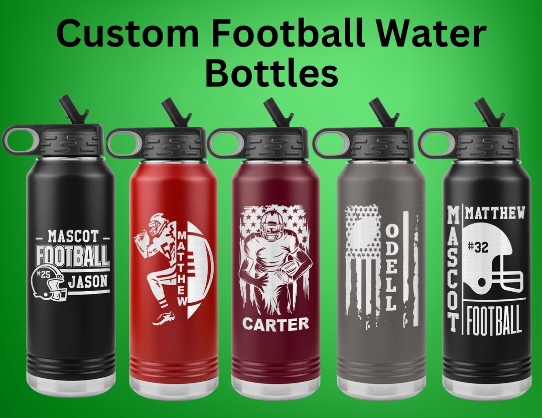 Custom Football Player Water Bottle, Football Player Water Bottle ...