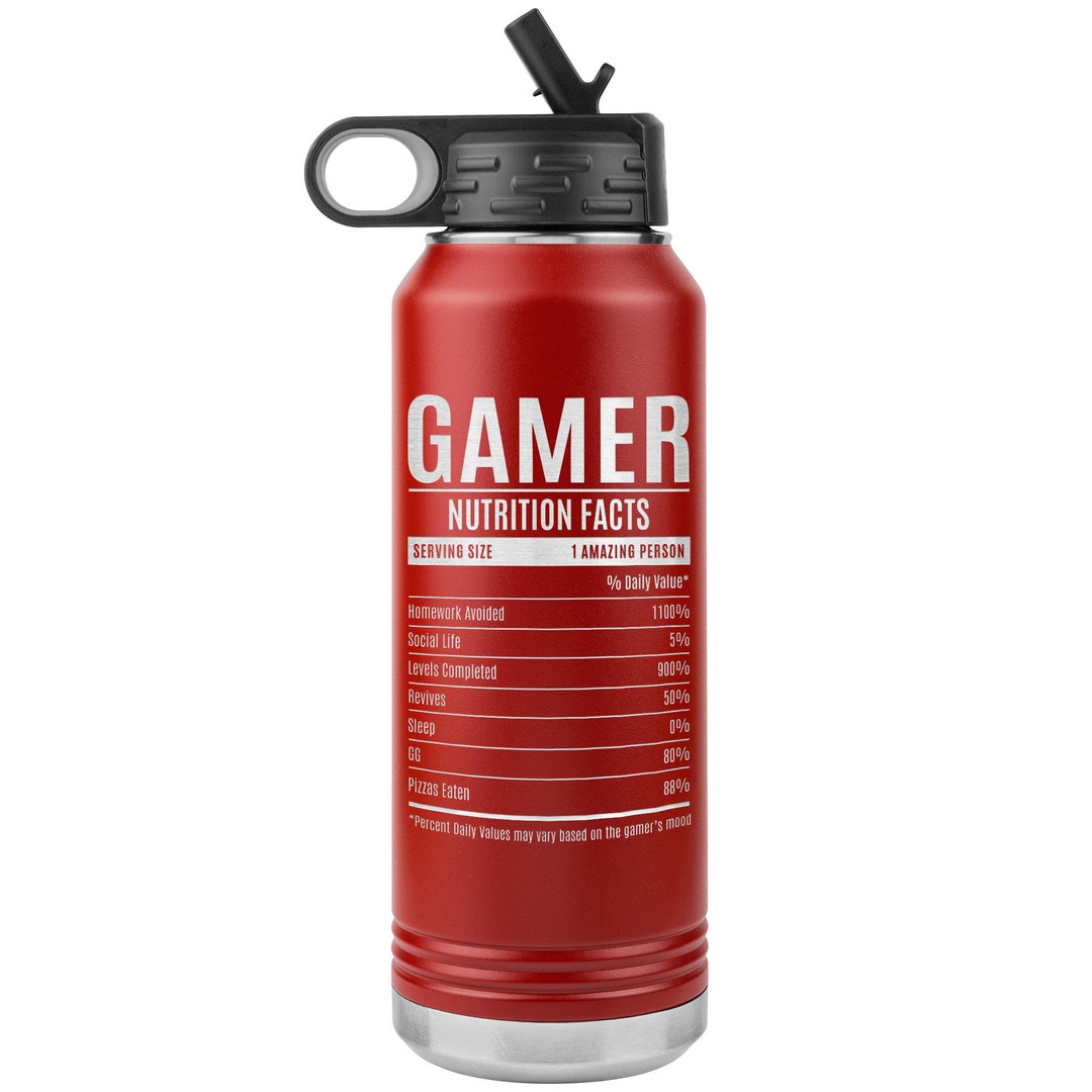 Gamer Water Bottle, Personalized Gamer Gift, Engraved Gamer Water ...