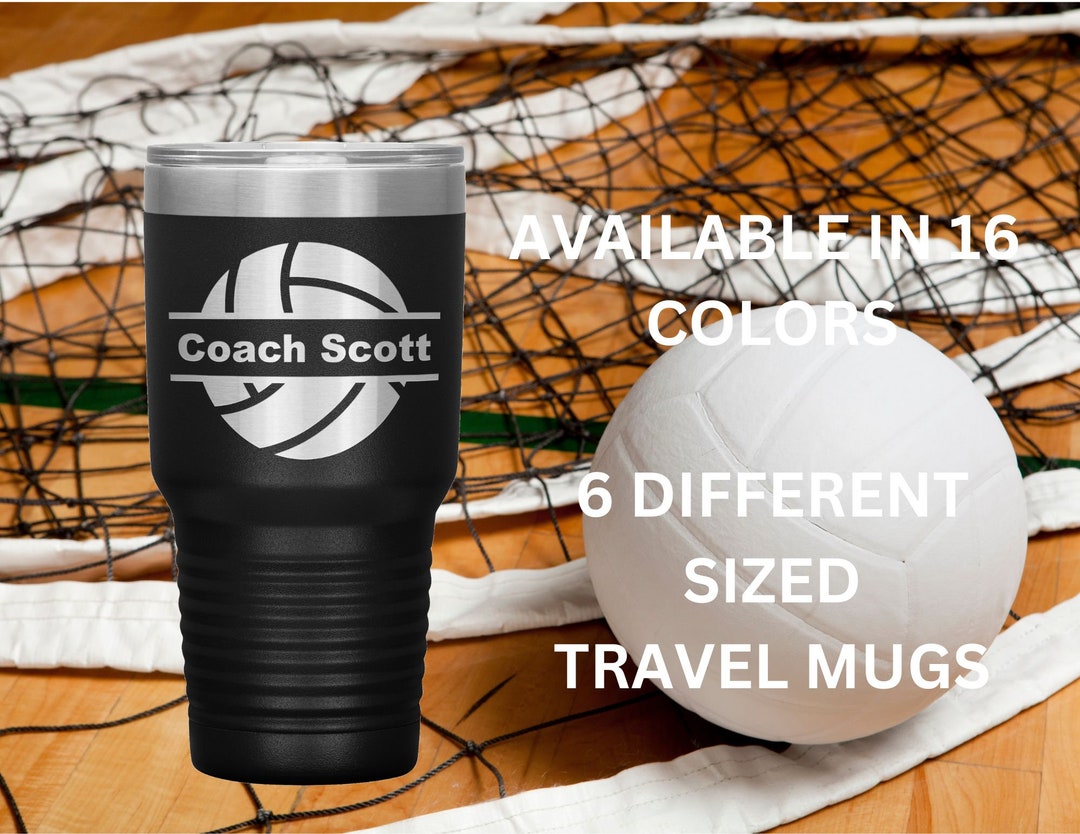 Volleyball Coach Travel Mug / Volleyball Water Bottle With Name /gift ...