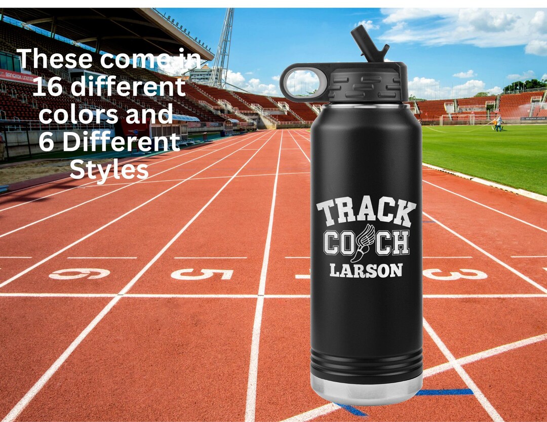 Personalized Track and Field Coach Water Bottle, Track Coach Tumbler ...