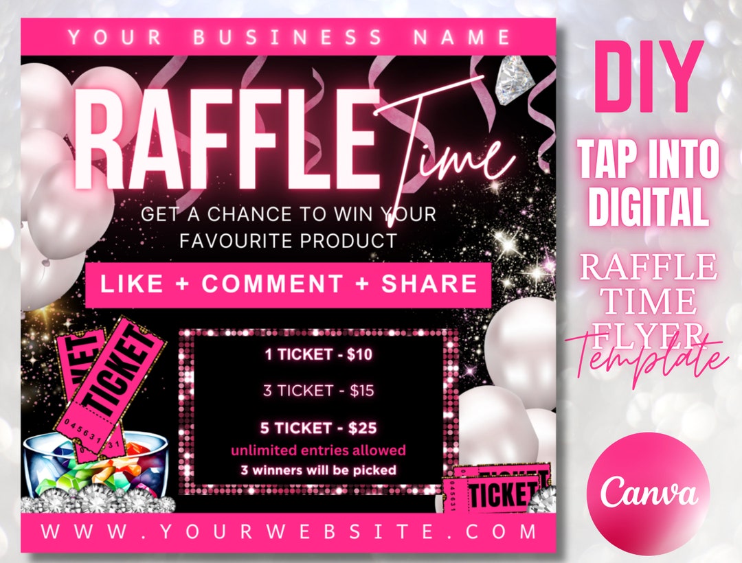 Modelo de folheto de rifa DIY Canva editável em mídia social Giveaway ...