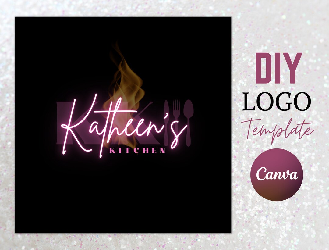 Editable Kitchen Canva Logo, Premade Cook Business Logo Template, DIY ...