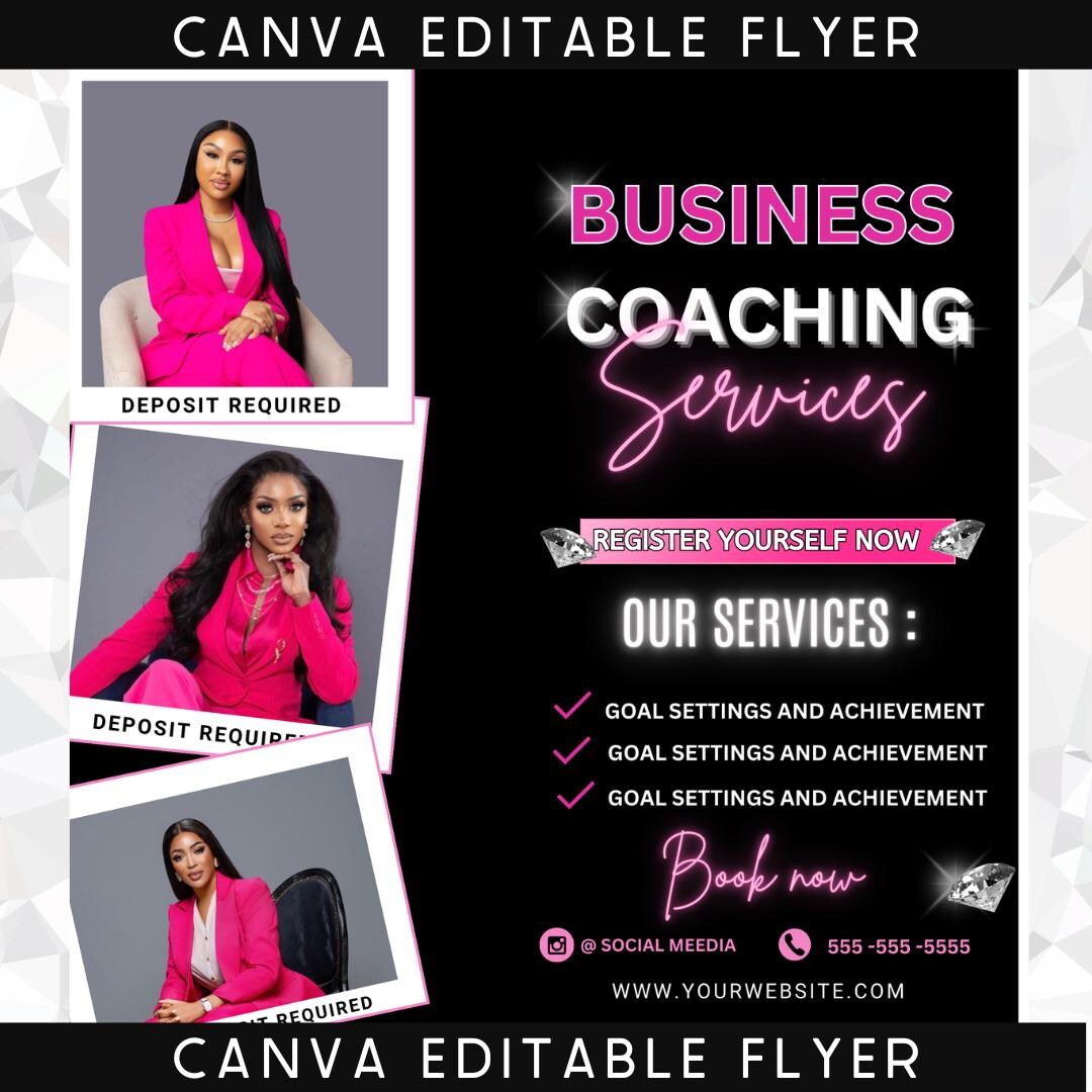 Editable Business Coaching Flyer DIY Social Media Design Business ...