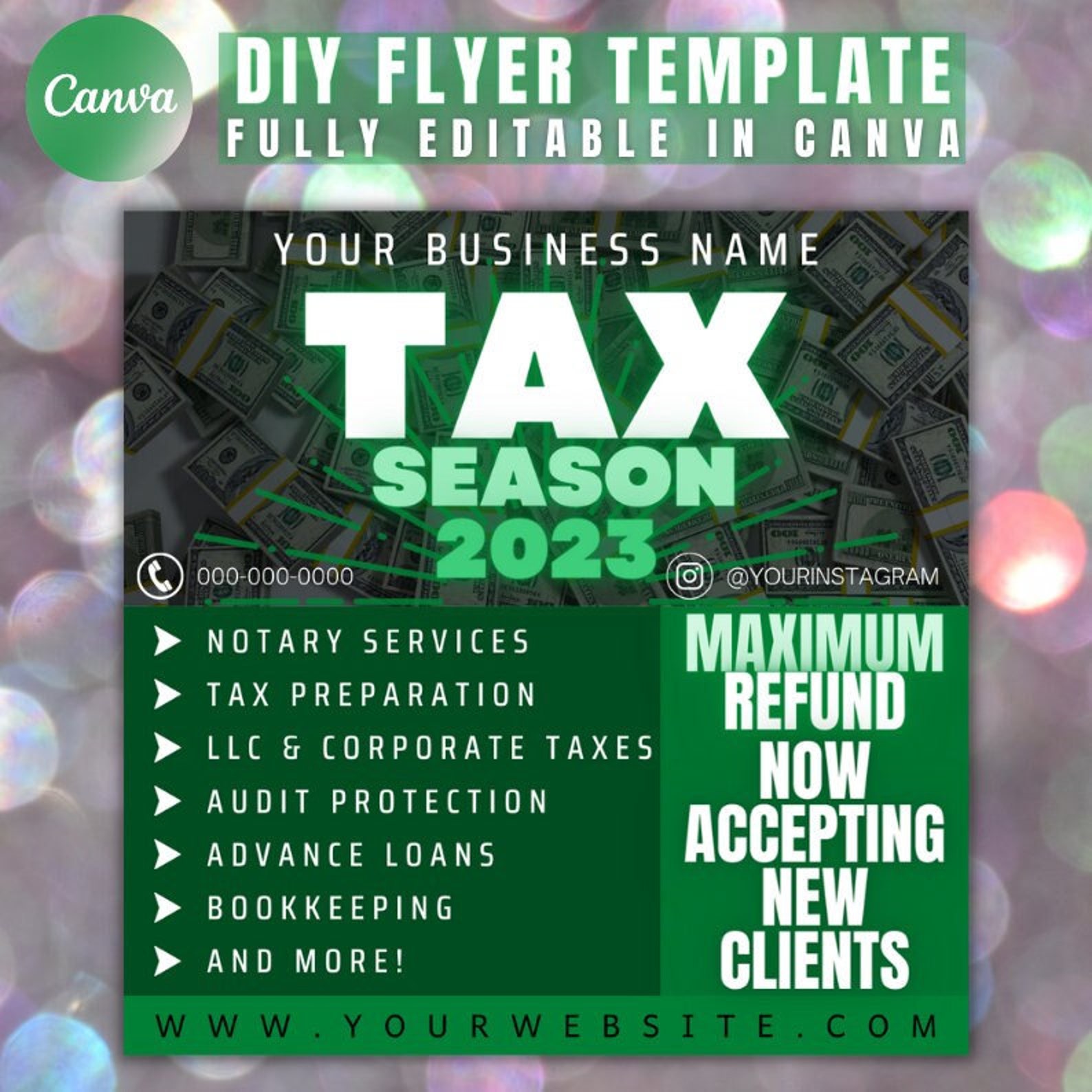 Editable Tax Prep Form DIY Canva Template for Tax Restoration - Etsy