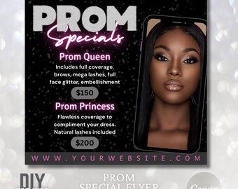 Prom Bookings Flyer, Prom Makeup Flyer, Prom Queen MUA Flyer ...
