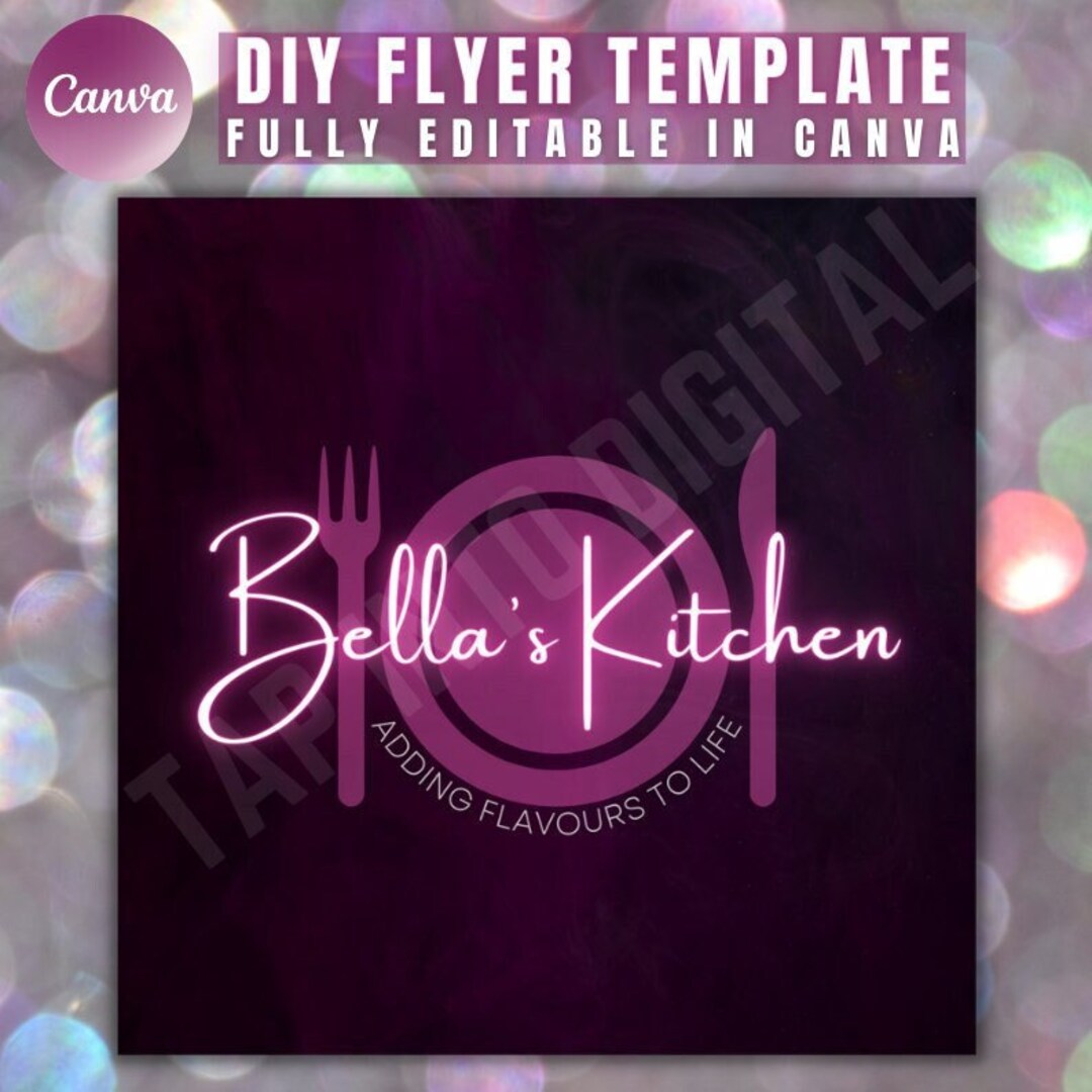 Editable Kitchen Canva Logo, Premade Cook Business Logo Template, DIY ...