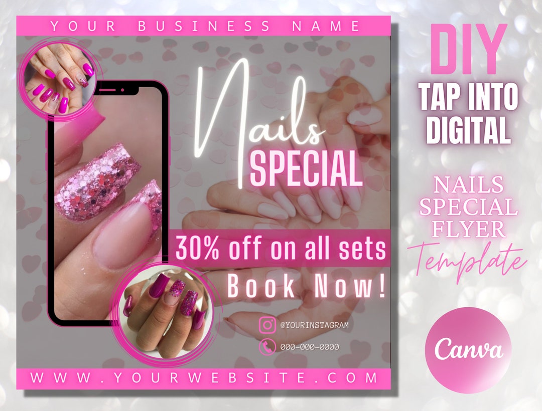 Nails Special Flyer Design : DIY Glam Appointments Available Template ...