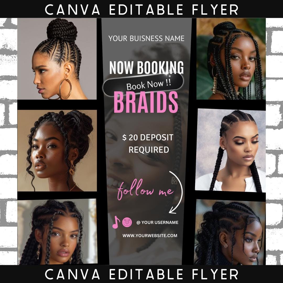 Braids Business Logo Template Braider Logo Design Instagram Template ...