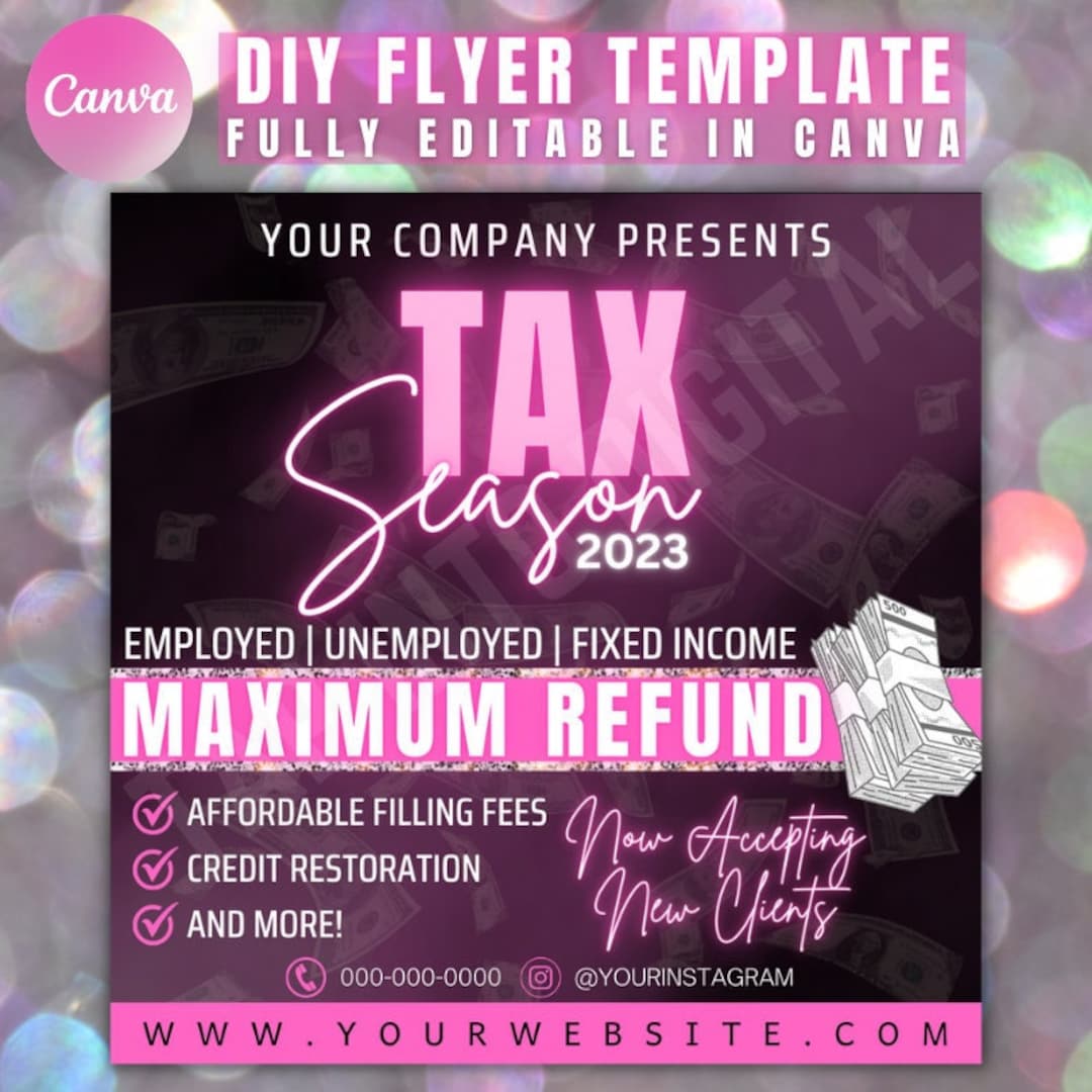 Editable Tax Prep Form DIY Canva Template for Tax Restoration, Tax ...