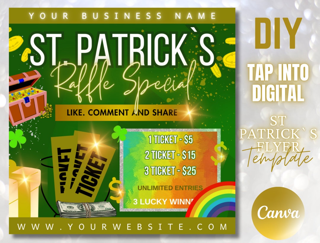 March Raffle Flyer DIY Canva Flyer Template Design Hair Flyer Raffle ...