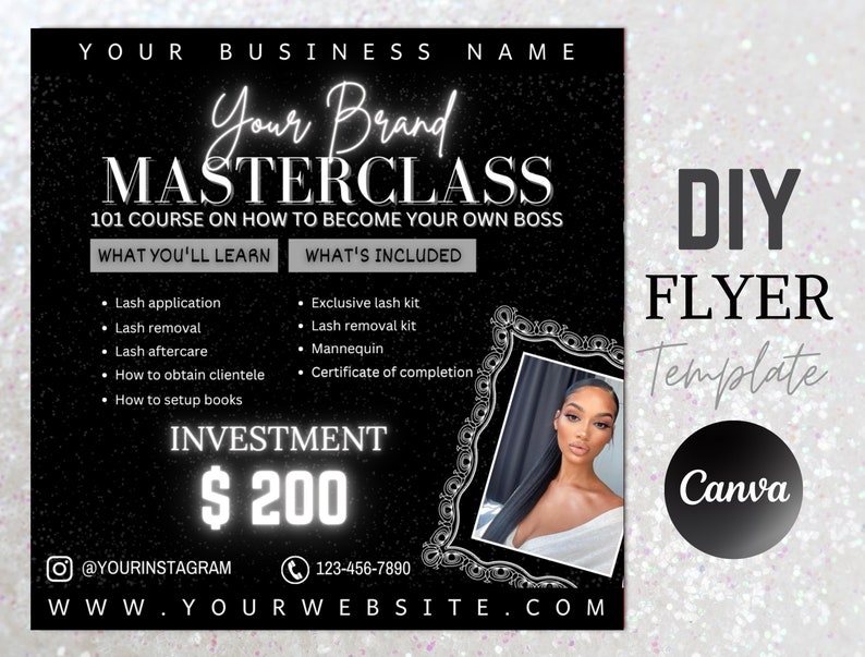 Personalized Masterclass Social Media Flyer Beauty Course - Etsy