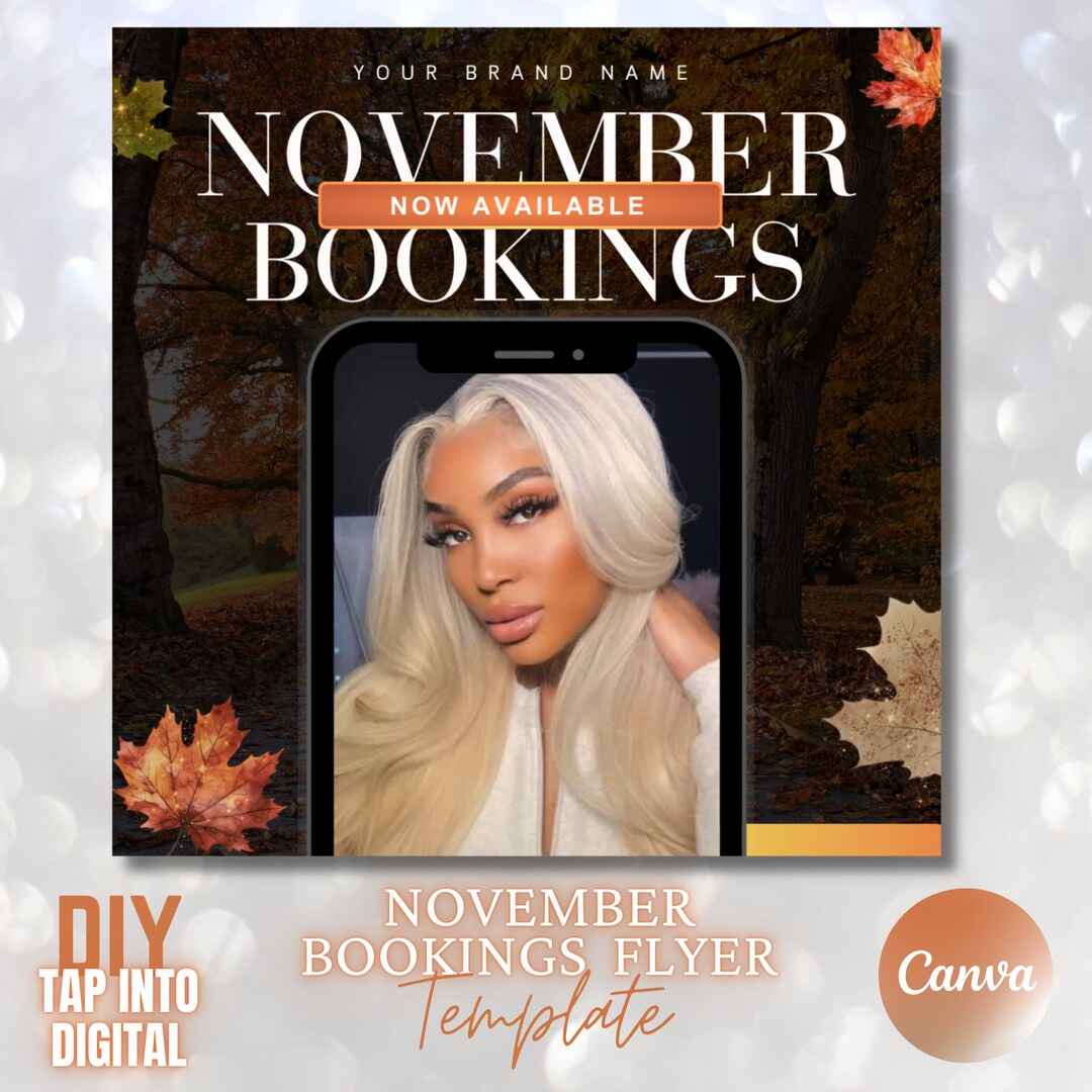Editable November Booking Flyer Template November Books Open - Etsy
