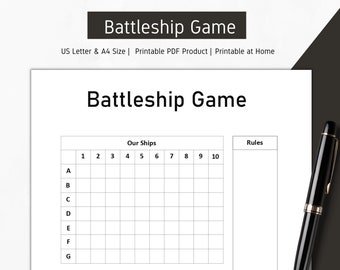 Battleship Game Printable - Etsy